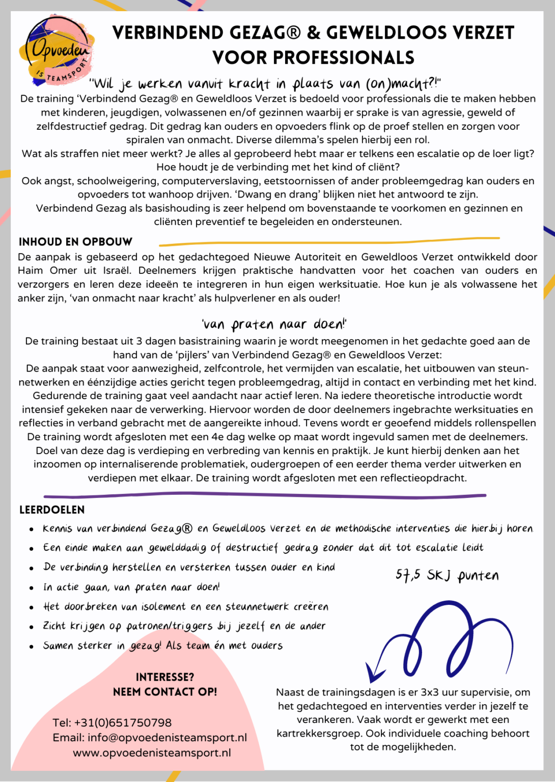 Verbindend Gezag & Geweldloos Verzet voor Professionals | Opvoeden is ...